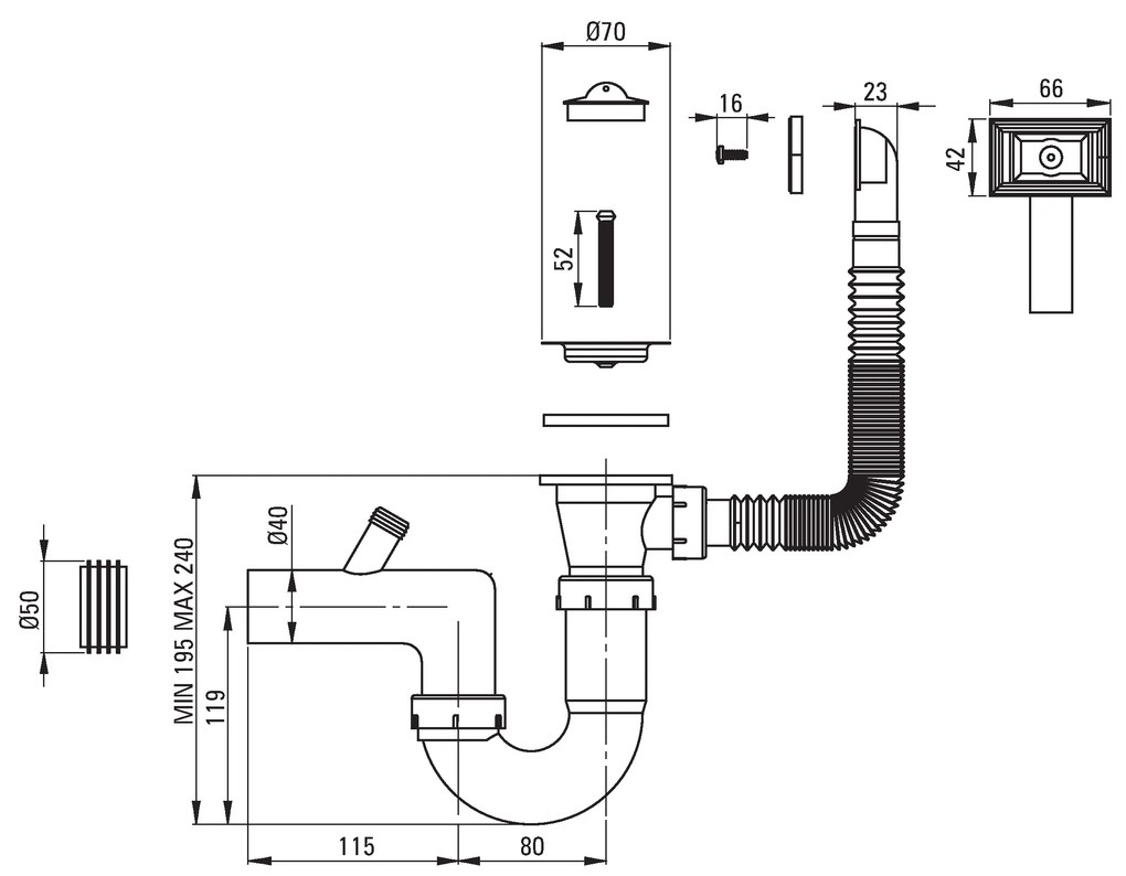 Deante Tango, nerezový dřez na desku 1-komorový, Z/O 800x600x160 2" + sifon, vzor dekor, ZM6_3110