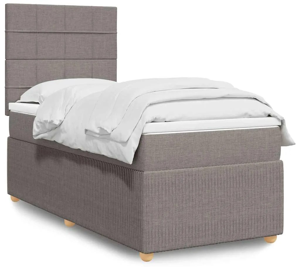 Box spring postel s matrací taupe 90x200 cm textil 3294243