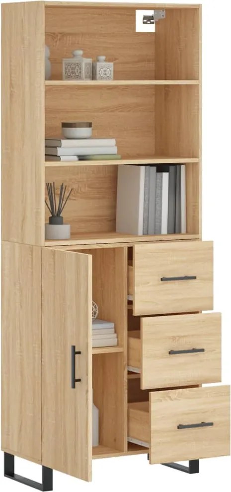 Skříň highboard dub sonoma 69,5 x 34 x 180 cm kompozitní dřevo 3189472