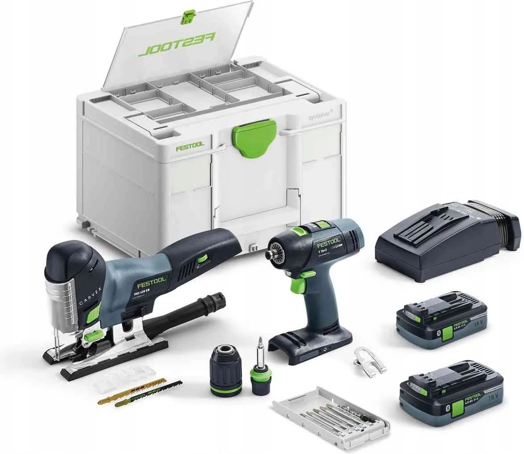 Festool Set Přímočará Pila Šroubovák T18+3/PSC 420 Hpc I-Set V Systaineru