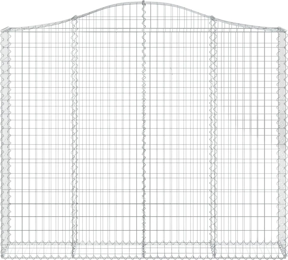 Klenutý gabionový koš 200 x 30 x 160/180 cm pozinkované železo 153388