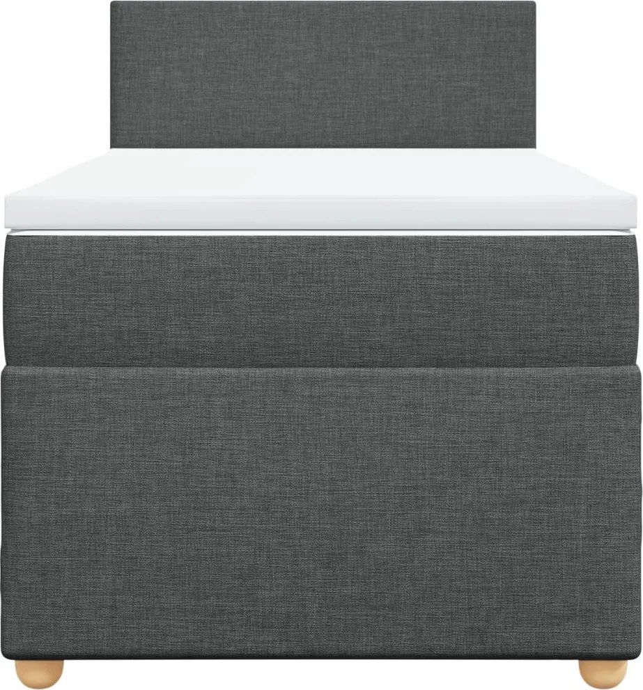 Box spring postel s matrací tmavě šedá 90x200 cm textil 3286557
