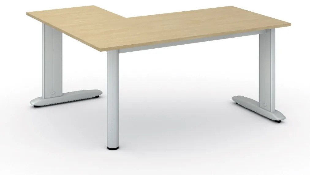 Rohový kancelářský stůl PRIMO FLEXIBLE, 160x140 cm, bříza