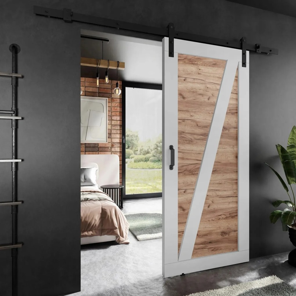 Posuvné dveře LOFT ADIO 3 bílý + dub Craft zlatý 60