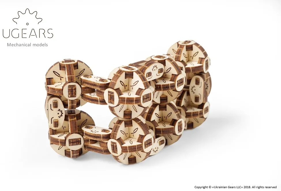 Ugears 3D dřevěné mechanické puzzle Kostka Flexi