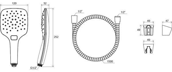 Ravak X07S010 - Sprchová sada lesklý chrom