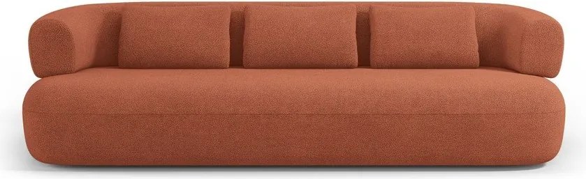 Pohovka z textilie bouclé v terakotové barvě 200 cm Jenny – Micadoni