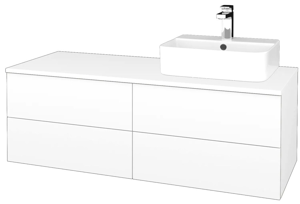 Dřevojas Koupelnová skříňka MODULE SZZ4 120 Varianta: N01 Bílá lesk / L01 Bílá vysoký lesk / Pravé