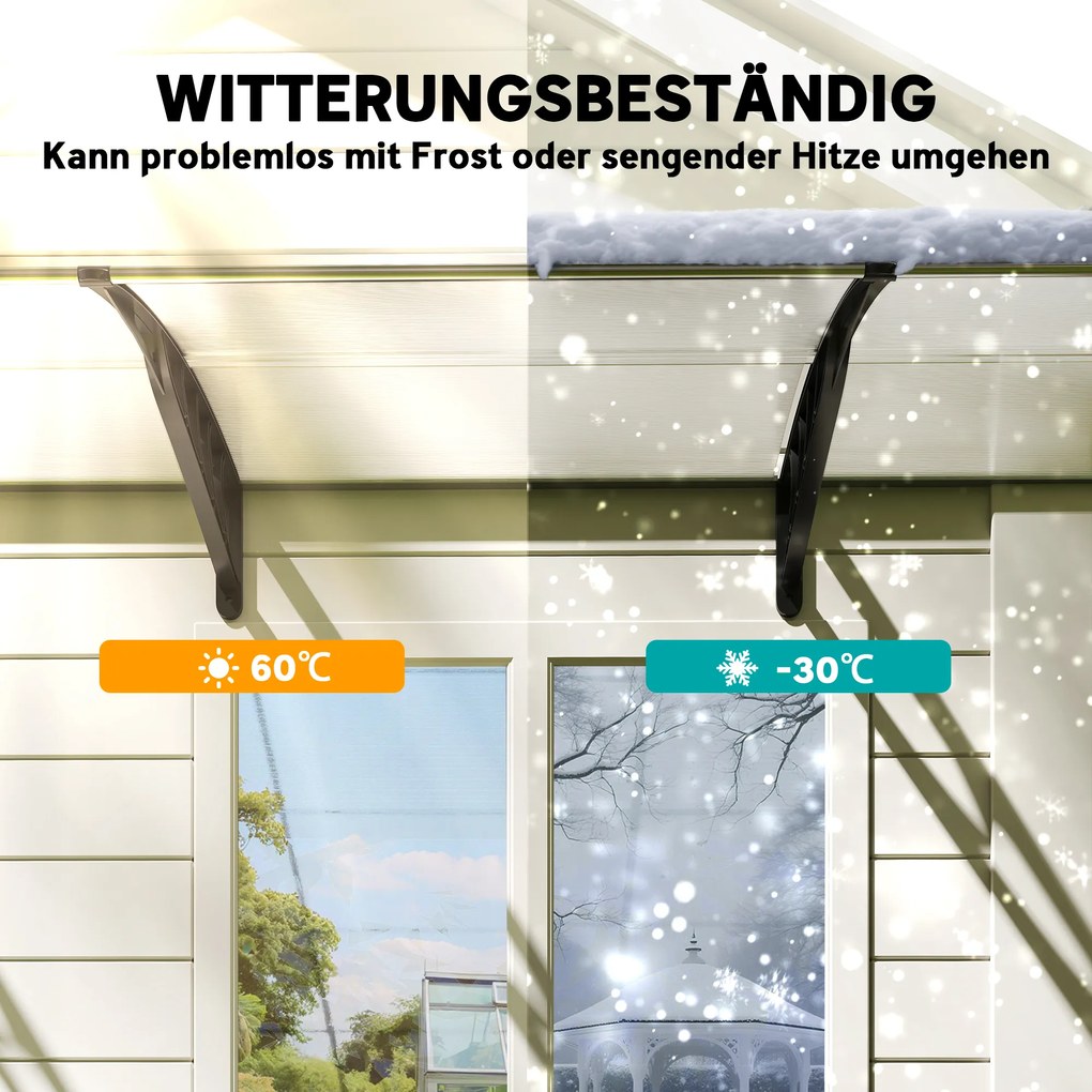 Stříška Outsunny na vchodové dveře 90 x 295 cm, stříška s UV ochranou, stříška na vchodové dveře, ochrana proti slunci z polykarbonátu, ochrana proti…