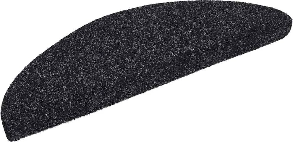 Schodové rohože samolepicí 20 ks 56 x 17 x 3 cm černé, půlkulaté 3365669