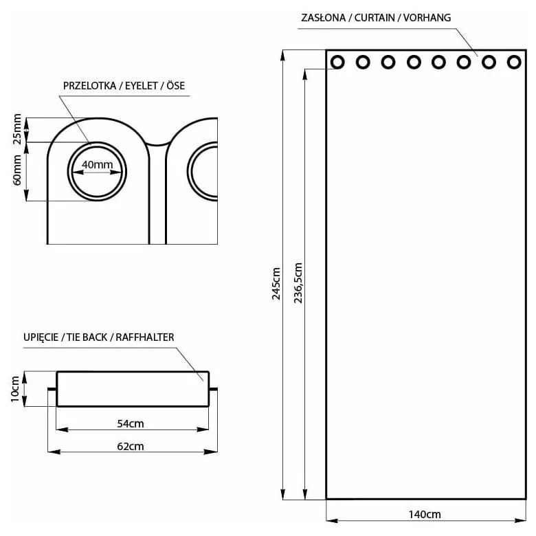 Šedý termo/dimout závěs 140x245 cm Kierra – Restilo