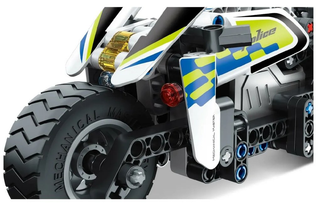 Stavebnice iM.MASTER policejní motorka na zpětné natažení, 193 dílků