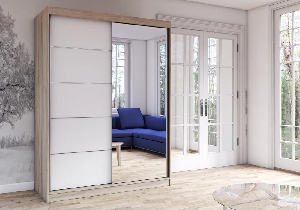 IDZ Šatní skříň Vista (150 cm) Barva dřeva: Černá + Sonoma