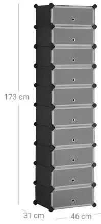 Modulární regál se zásuvkami BOXIFY černá