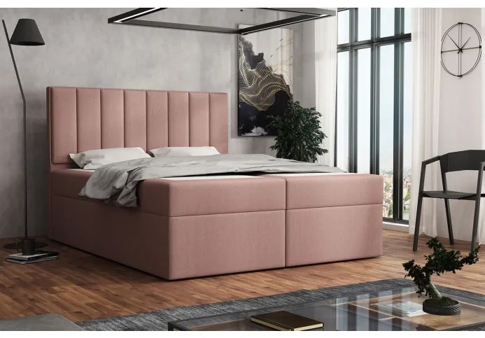 Čalouněná postel boxspring 120x200 SAMANTA - růžová 1