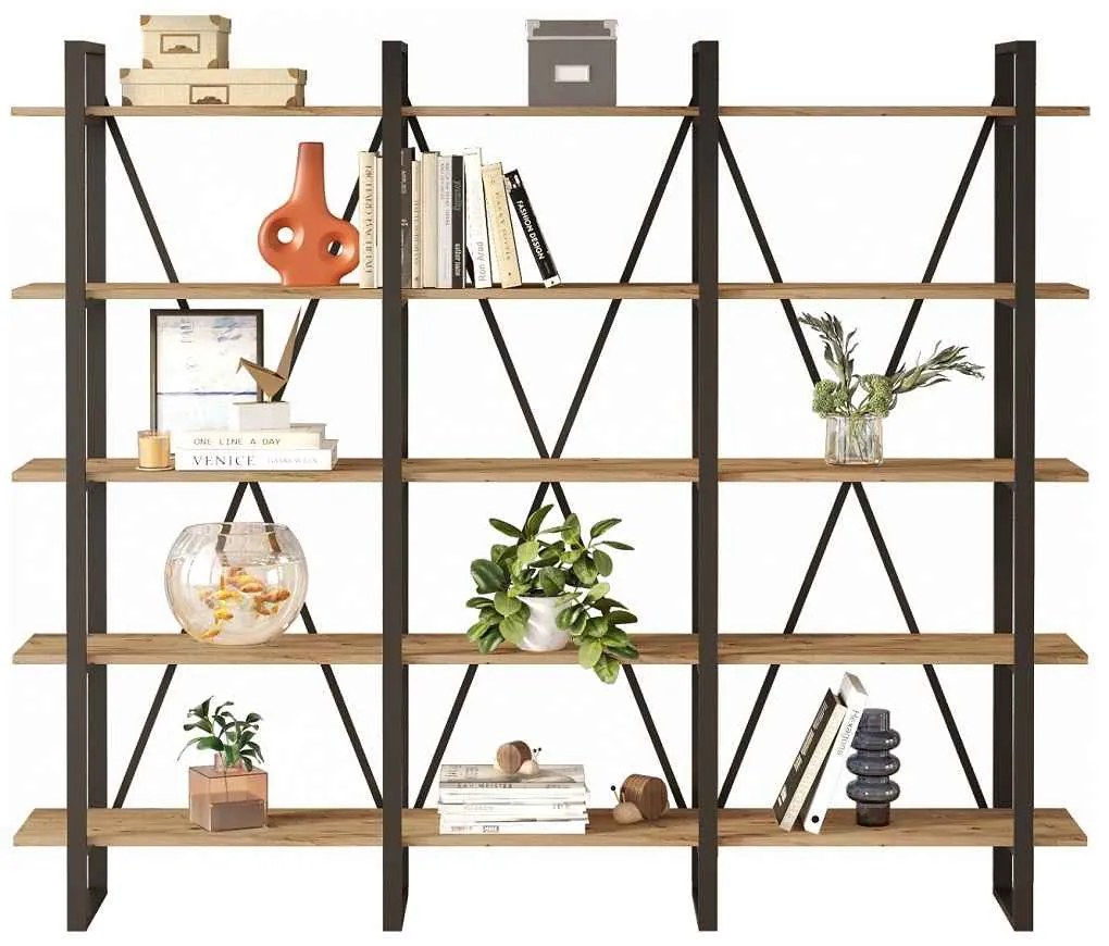 Designový regál Madlaina 180 cm borovice