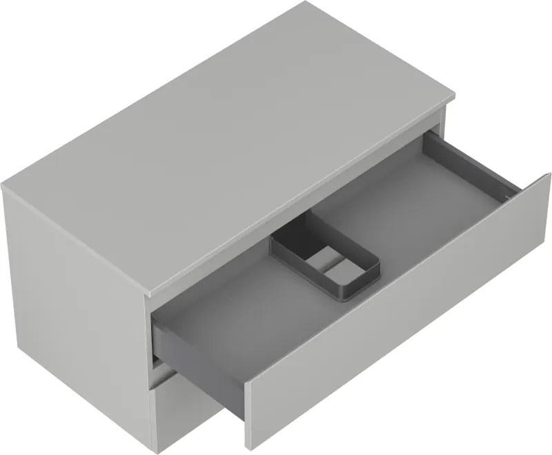 Mexen Orio, koupelnová skříňka 90 cm s horní deskou, 2 zásuvky, šedá matná, 91A10-09047-2-BFFC62