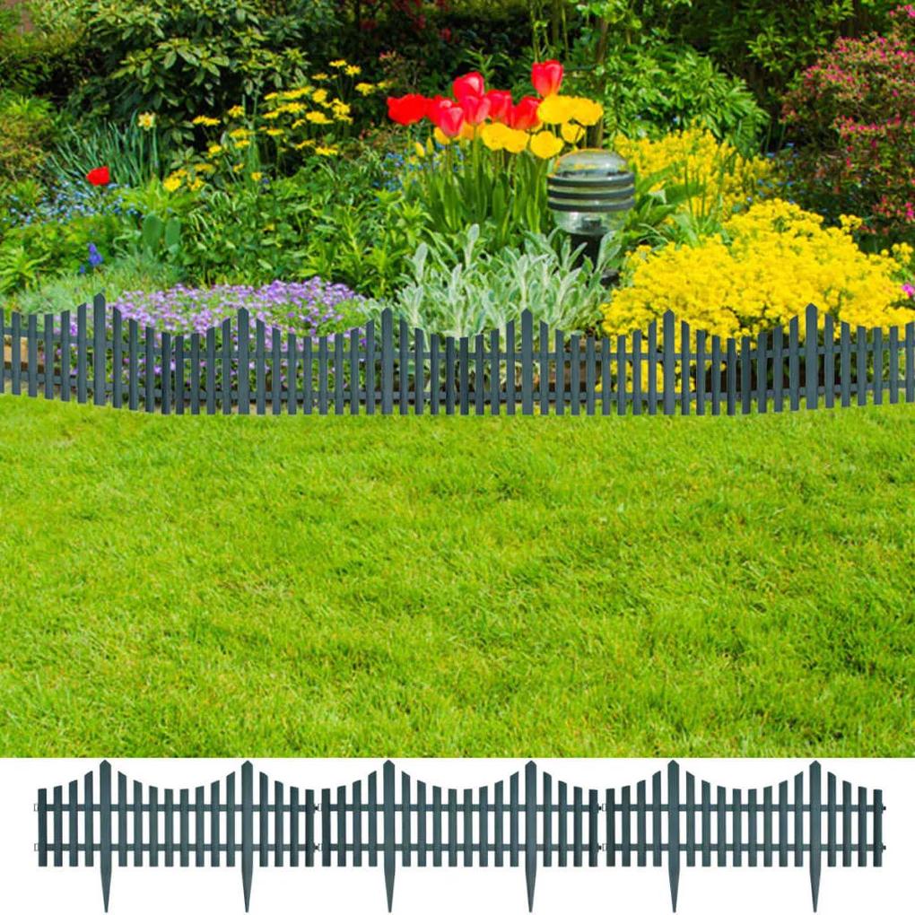 Zahradní dekorativní plot 17 ks 10 m zelený - Default Title