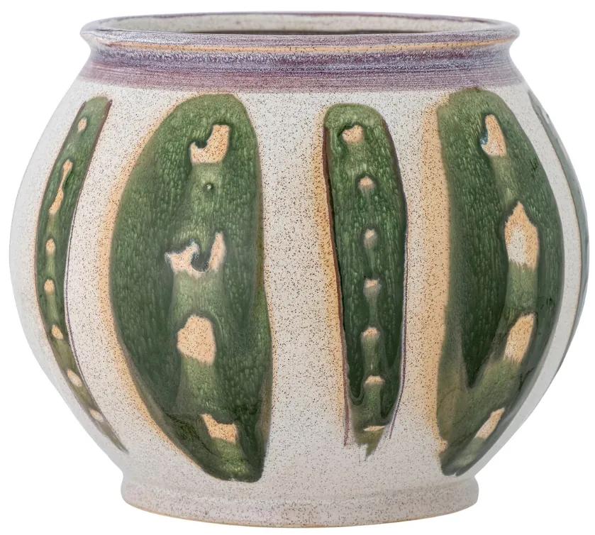 OnaDnes -20% Zelený kameninový květináč Bloomingville Sazan 29 cm