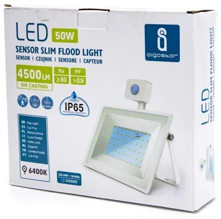 Aigostar - LED Reflektor se senzorem LED/50W/230V 6400K IP65 bílá