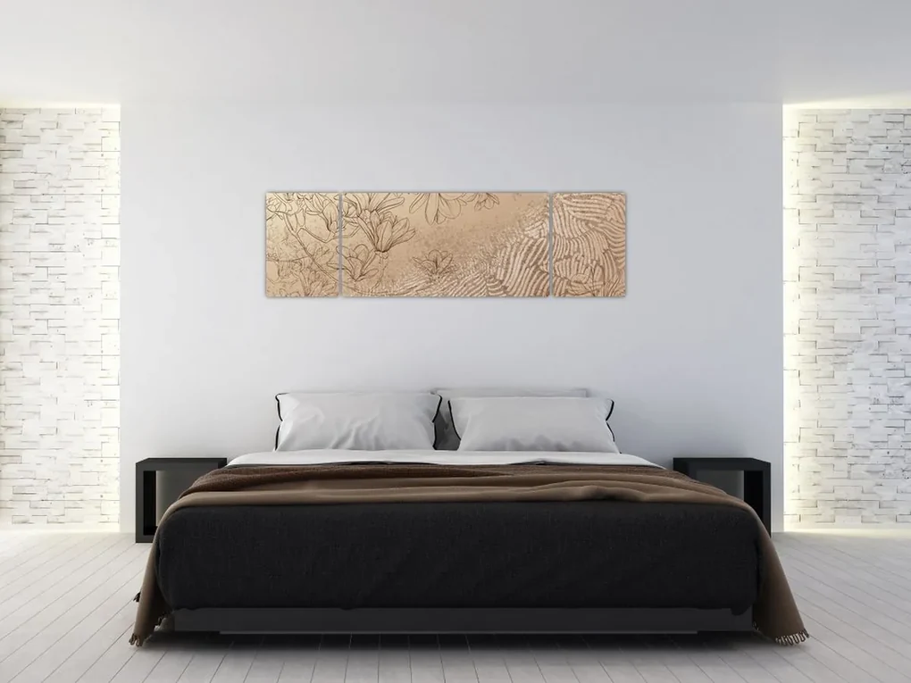 Obraz - Kreslené květy (170x50 cm) | BIANO