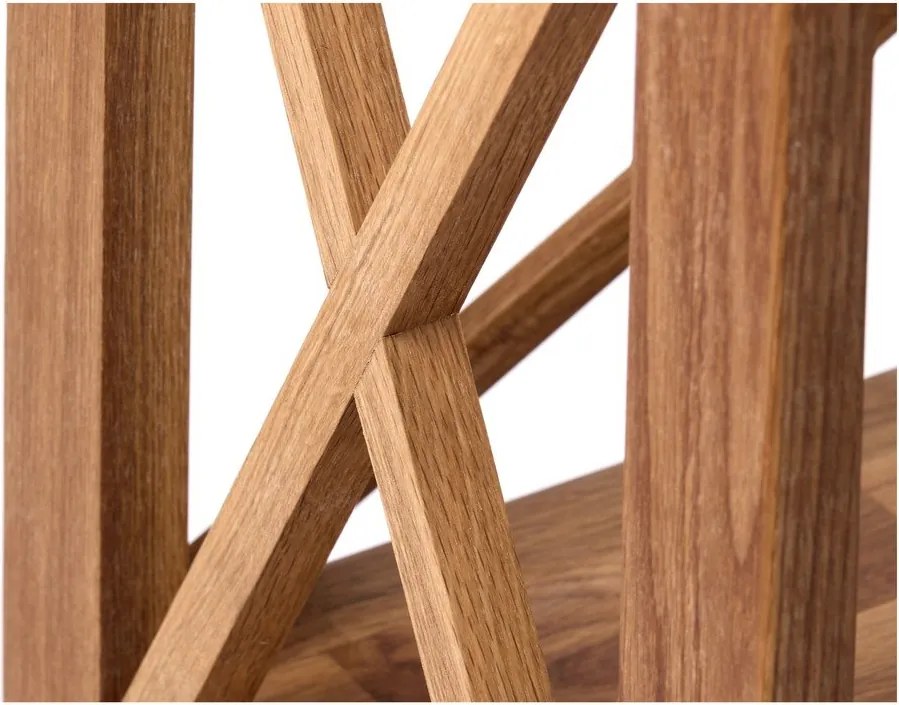 Regál z dubového dřeva v přírodní barvě 70x161 cm X-Shelf – Unique Furniture
