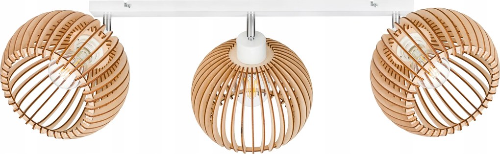 Lampa stropní svítidlo stropní pohyblivý lustr Loft stínidlo koule 36 Dřevo na 3x e27