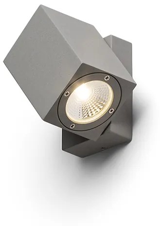 RENDL R10378 DAZOOM LED venkovní světlo, nástěnná směrovaná IP54 stříbrnošedá