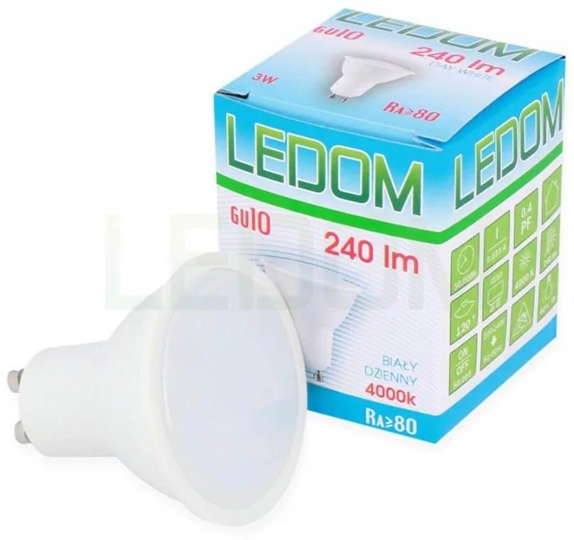 Ledom LED žárovka GU10 3W 240lm denní (20W)