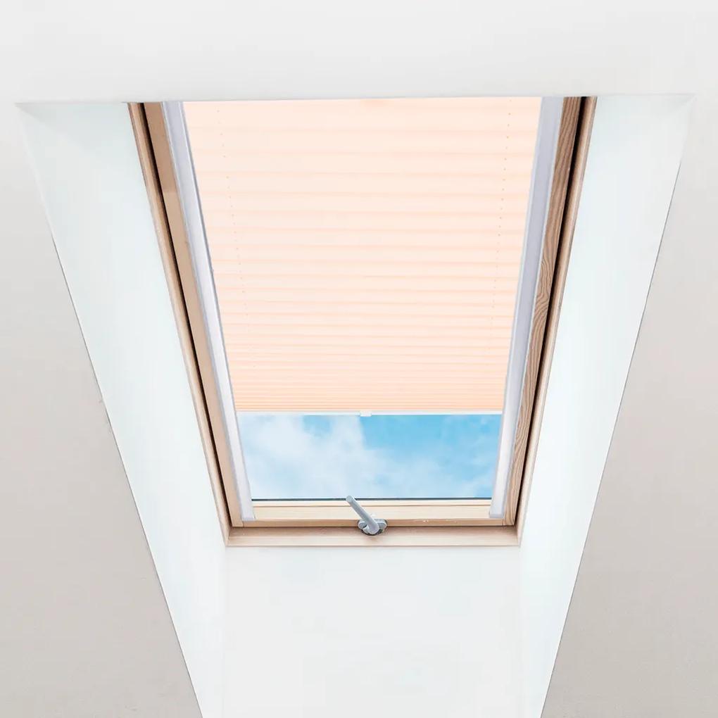 Roleta Plisé na střešní okna, Průsvitná, Krémová, P 003 , 30 x 120 cm