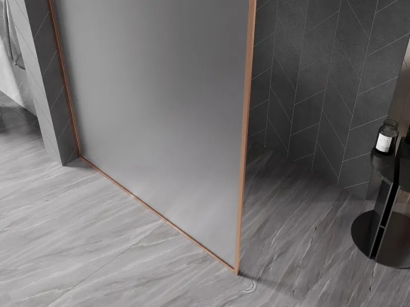 Mexen, Mexen Kioto-XF sprchová stěna s rámem 70 x 202 cm, matná 10 mm, broušená měď - 800-070-104-65-30-X