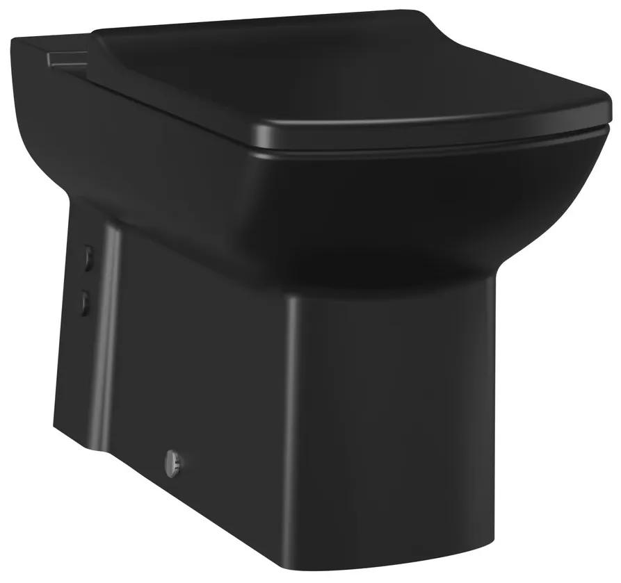 CREAVIT LARA WC mísa pro kombi, spodní/zadní odpad, 35x64cm, černá mat - LR360-11SM00E-0000