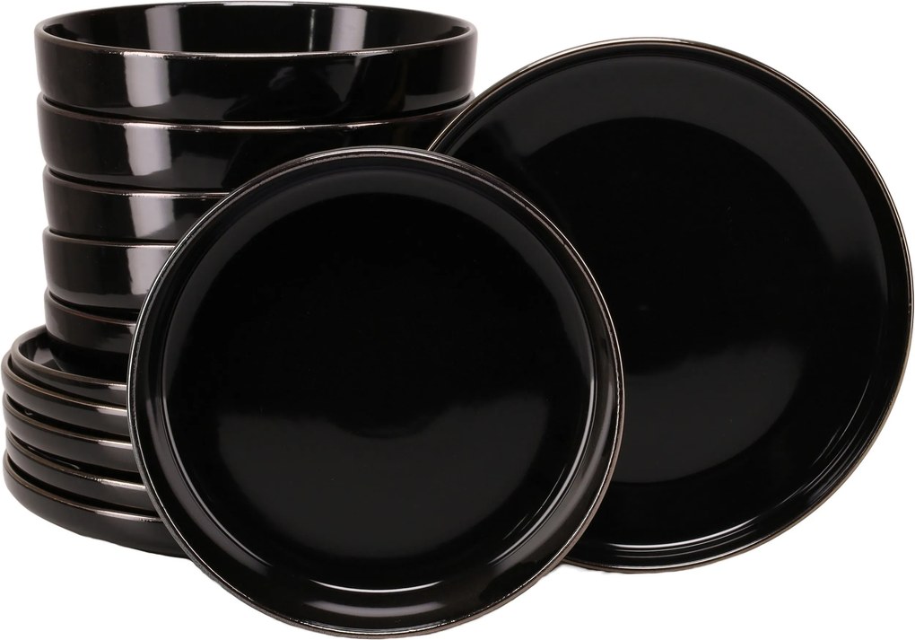 XXXLutz JÍDELNÍ SOUPRAVA Nordic Festive Schwarz 12dílné Creatable - Online Only nádobí - 007768073904