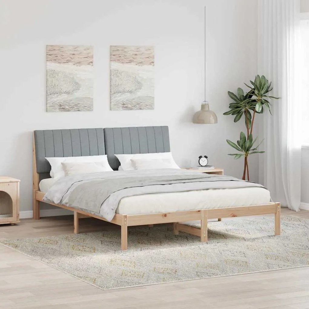 Rám postele s čelo Hnědá 160 x 200 cm Masivní borové dřevo 3394408