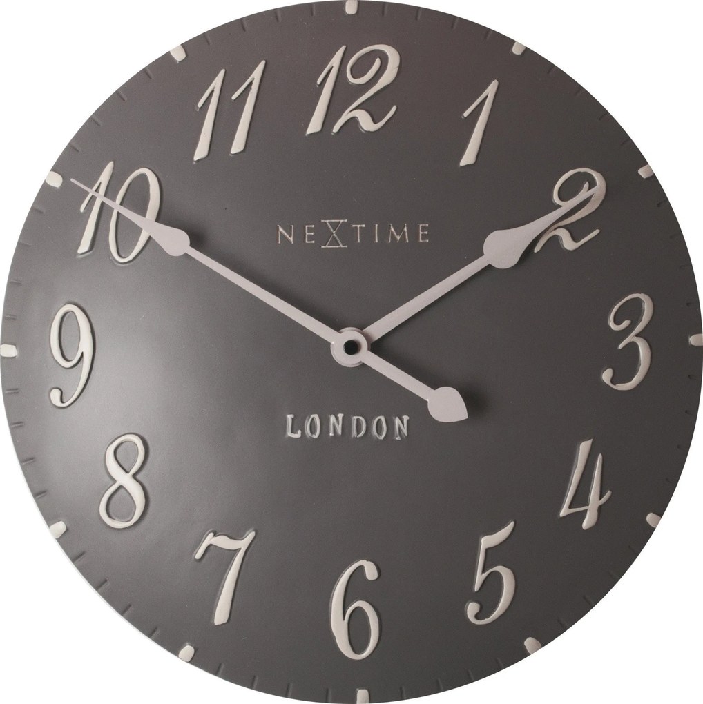 Nástěnné hodiny London Arabic šedo-hnědé