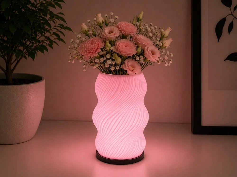 Verk Group Stolní lampy s vázou na květiny, dekorativní 2v1, led rgb, s dálkovým ovládáním