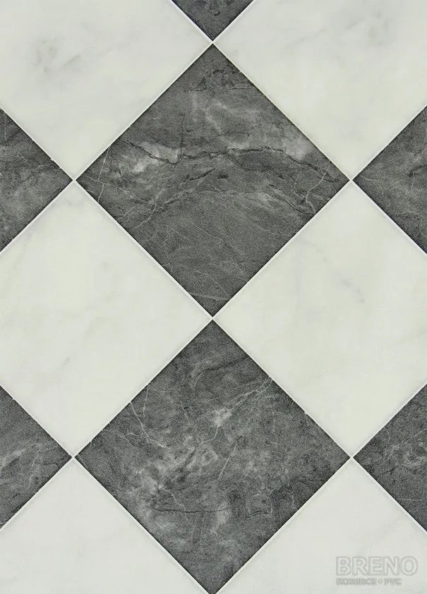 Breno PVC SMARTEX Holywell 990M - šedo-bílá dlažba, šíře 100 cm