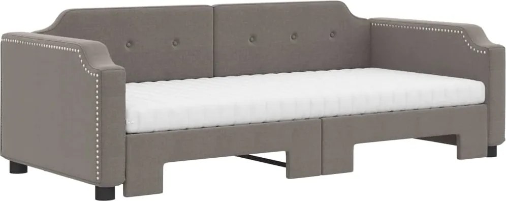 Válenda s přistýlkou a matracemi taupe 80 x 200 cm textil 3197650