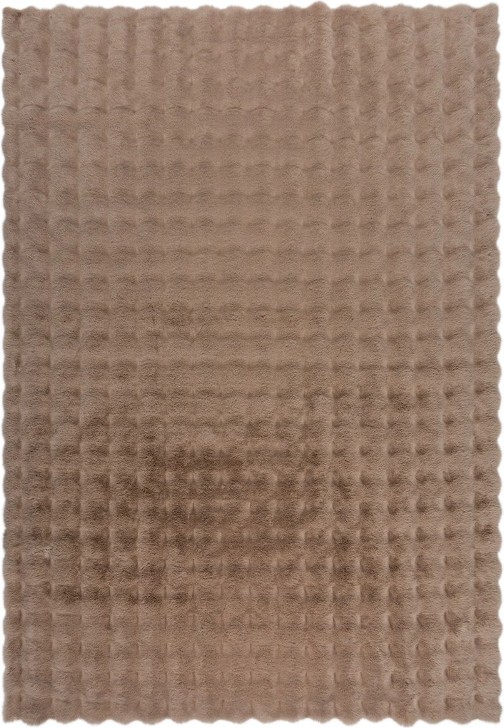 Flair Rugs, Kusový koberec Waffle Faux Fur Taupe, 180x290, hnědá, ložnice