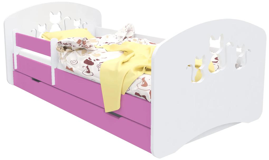 Dětská postel s úložným prostorem DESIGN 190x 90 cm L08 KOČKY