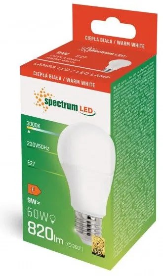 Spectrum LED LED žárovka studená E27 230V 9W WOJ+14610