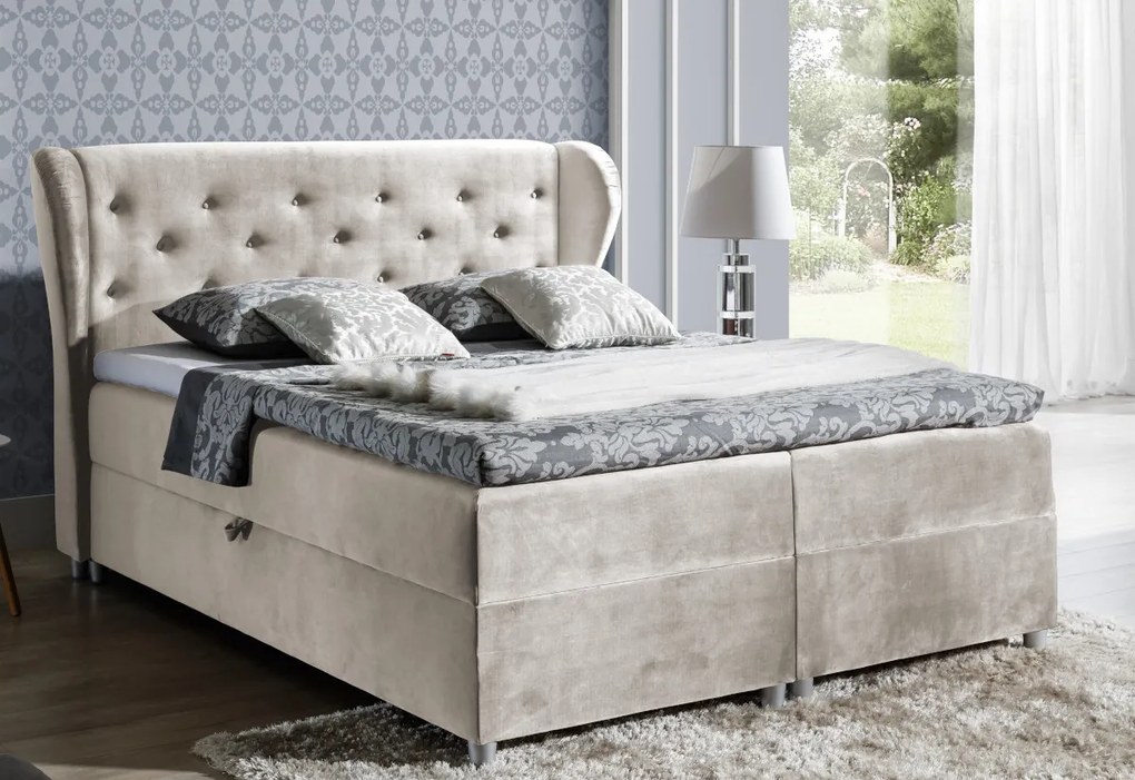 Čalouněná postel boxspring PASITO + topper, 180x200, pagani 23672