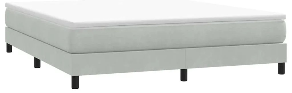 Postel Box Spring bez matrace světle šedá 180x210 cm samet 3315837