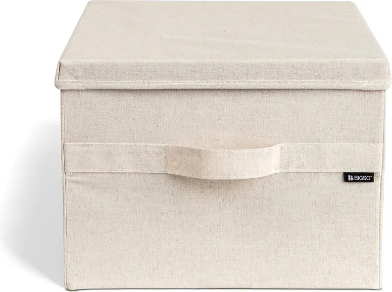 Béžový látkový úložný box s víkem 36x46x25 cm Soft Storage Large – Bigso
