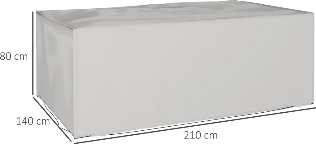Outsunny Ochranný kryt pro zahradní nábytek Zimní nepromokavý kryt Anti-UV plachta 600D Oxford 210 x 140 x 80 cm Šedá barva