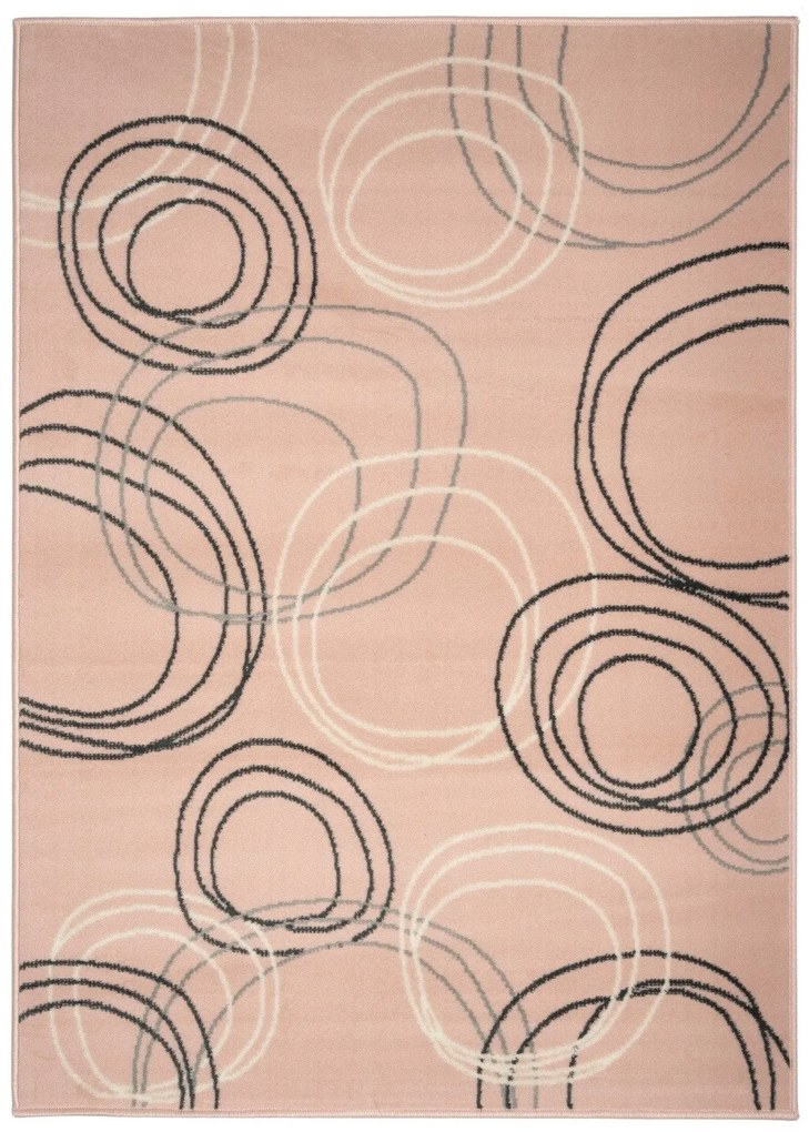 Alfa Carpets, Kusový koberec Circles powder pink, 190x280, růžová, chodba / předsíň
