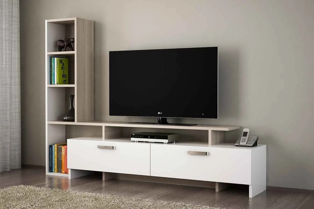 Designový TV stolek Haddie 168,2 cm bílý