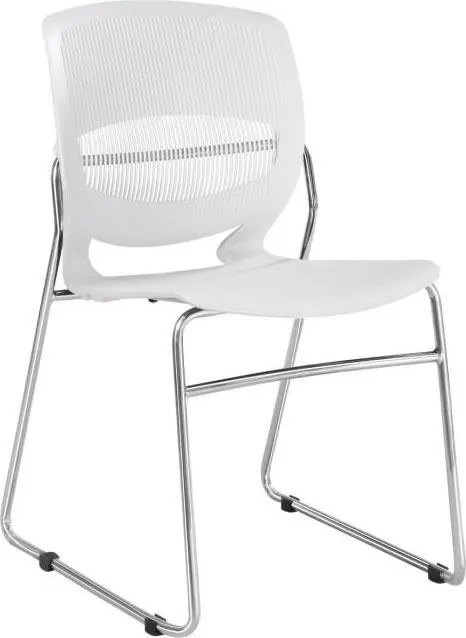 Tempo Kondela Kancelářská židle, plast + kov, bílá, IMENA