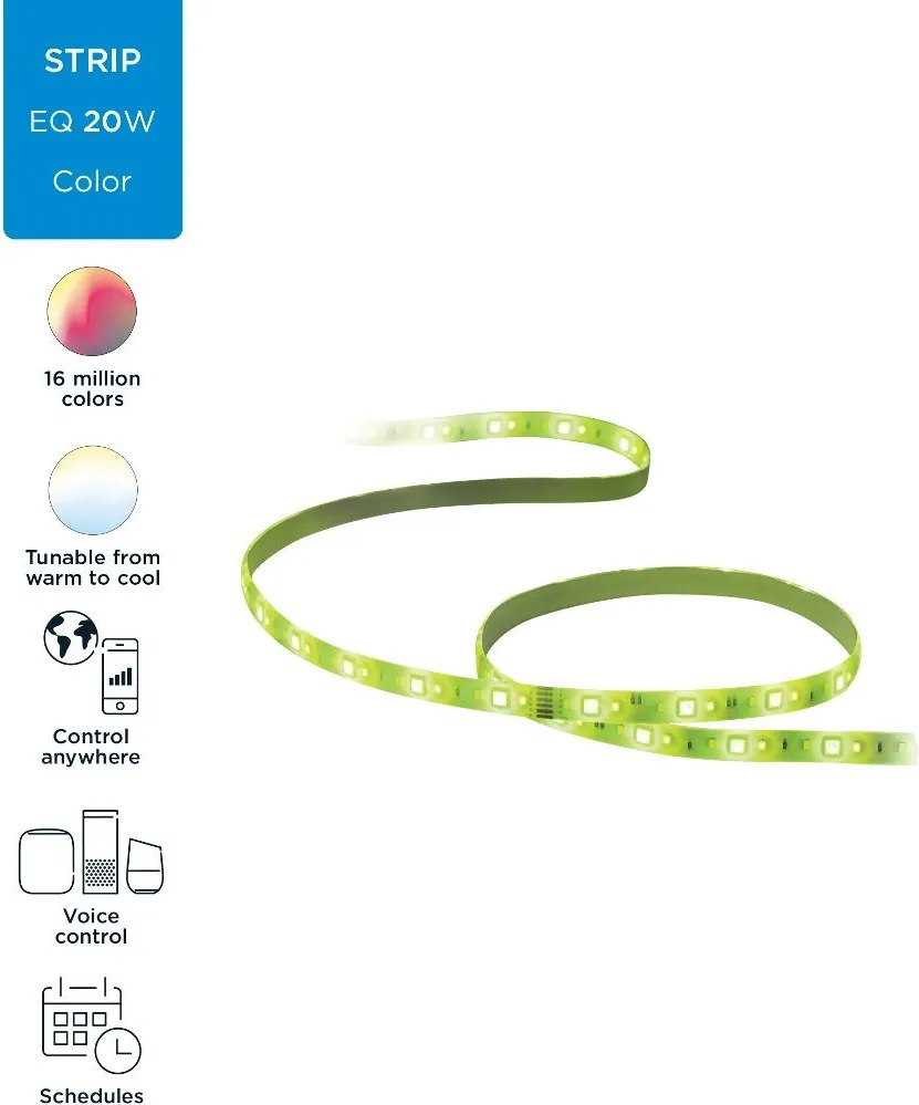 Philips WiZ LED Lightstrip 2m 1600 lm - Inteligentní barevný LED Wi-Fi pásek