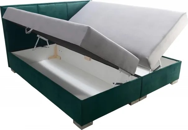 Čalouněná postel Kvadrat II, 200x160, zelená/šedá (an 4810/4817)